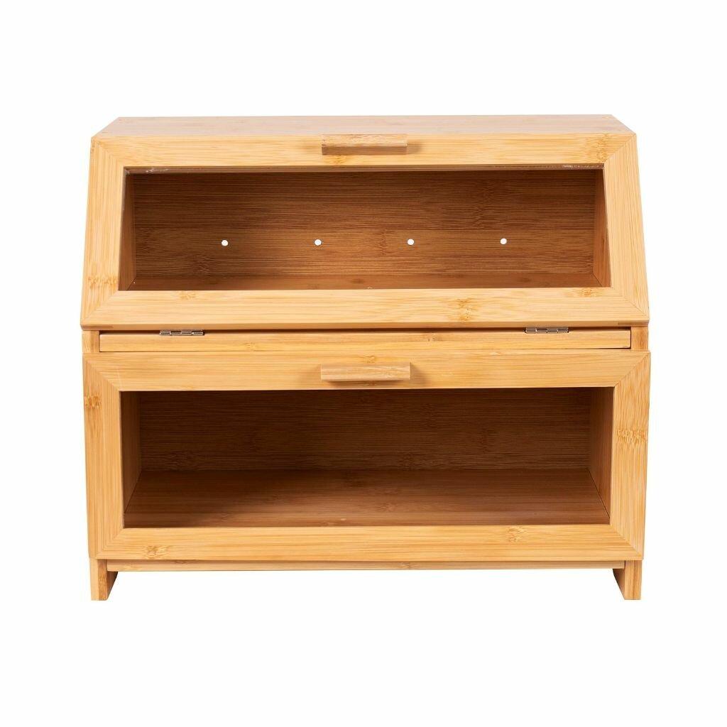 Чехол из бамбука для хлеба и закусок, Двойной слой