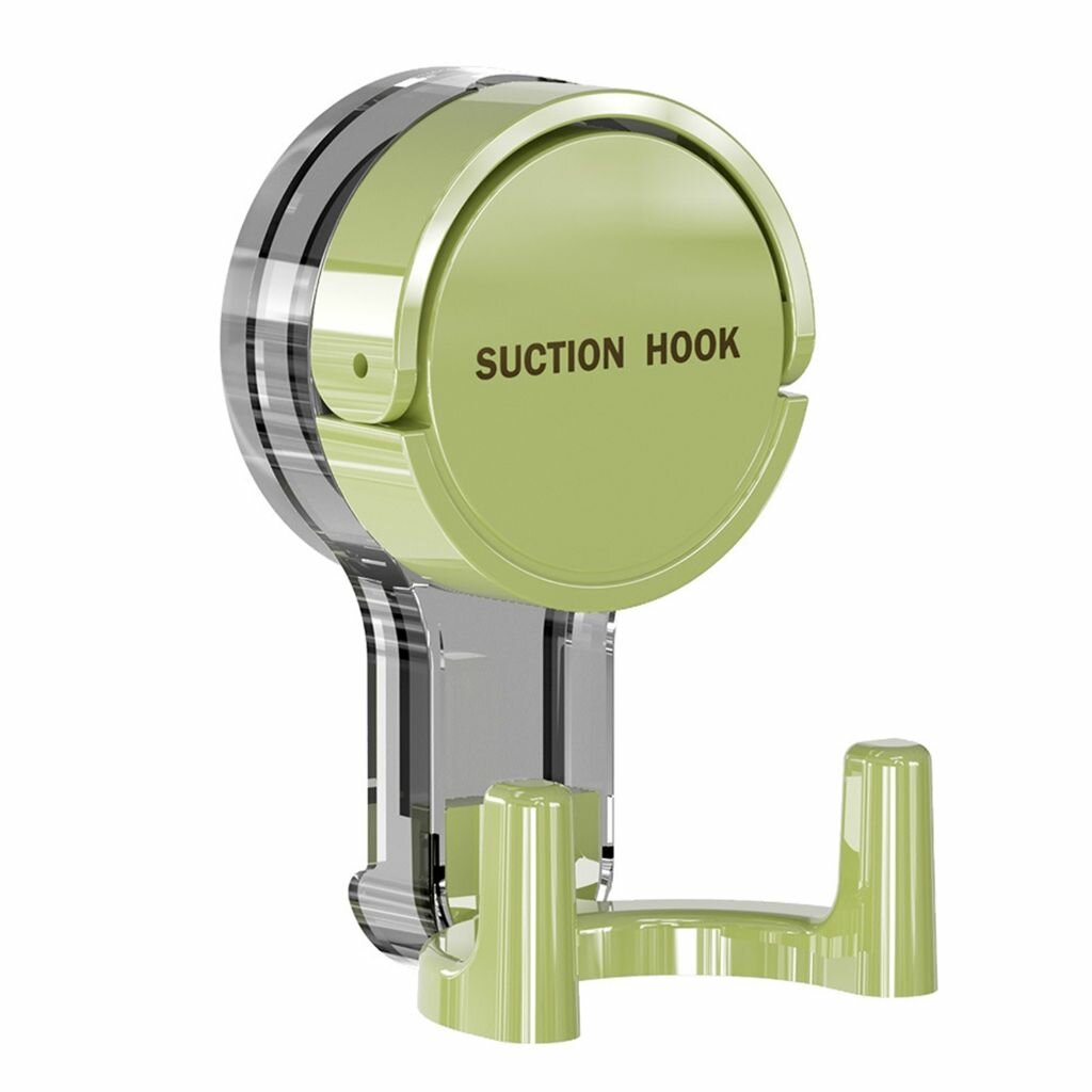 Двуглавый крючок-присоска для ванной комнаты без перфорации-зеленый (двуглавый крючок)