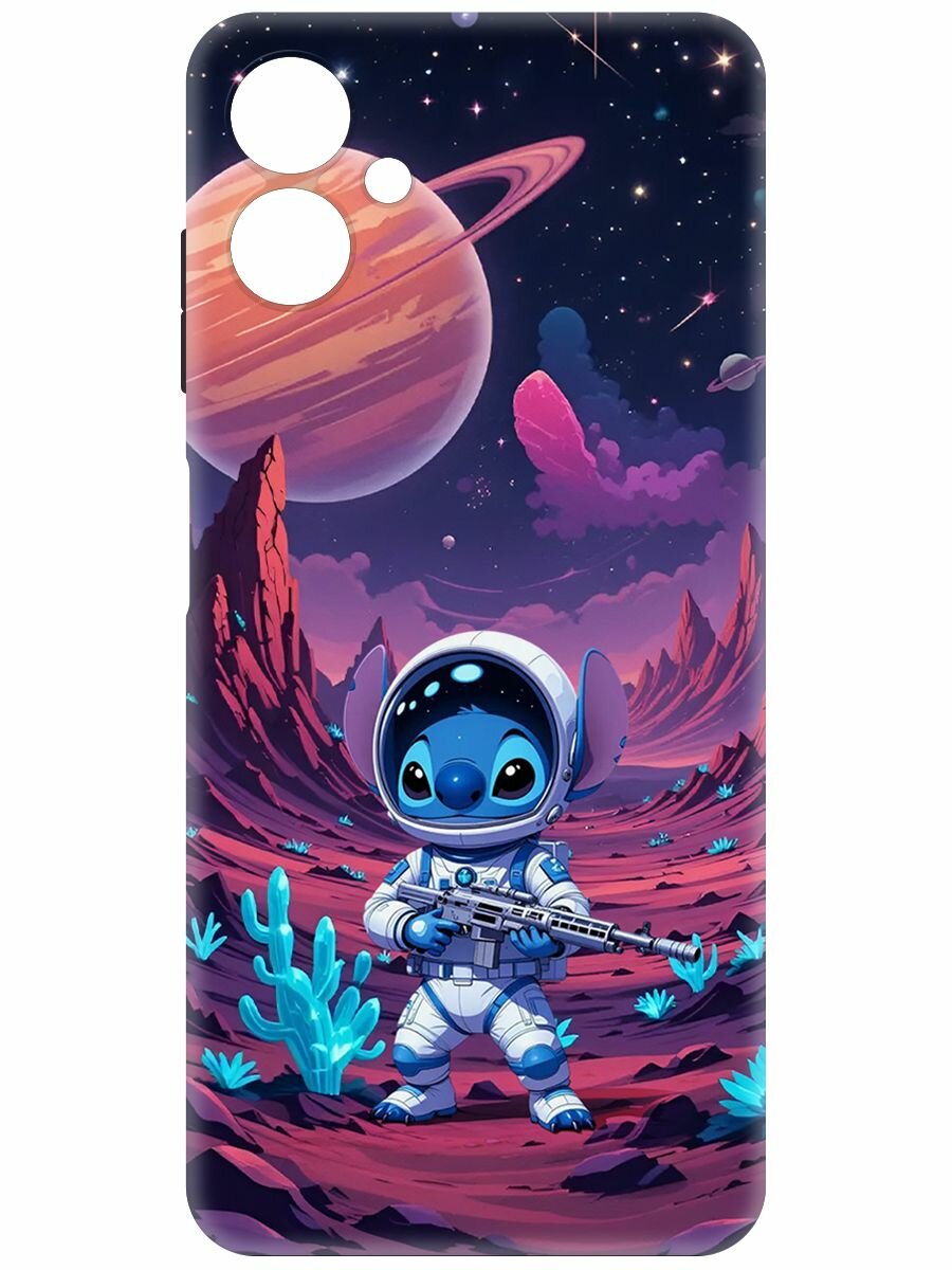 Чехол-накладка Krutoff Soft Case Стич косморейнджер для Samsung Galaxy A06 (A065) черный