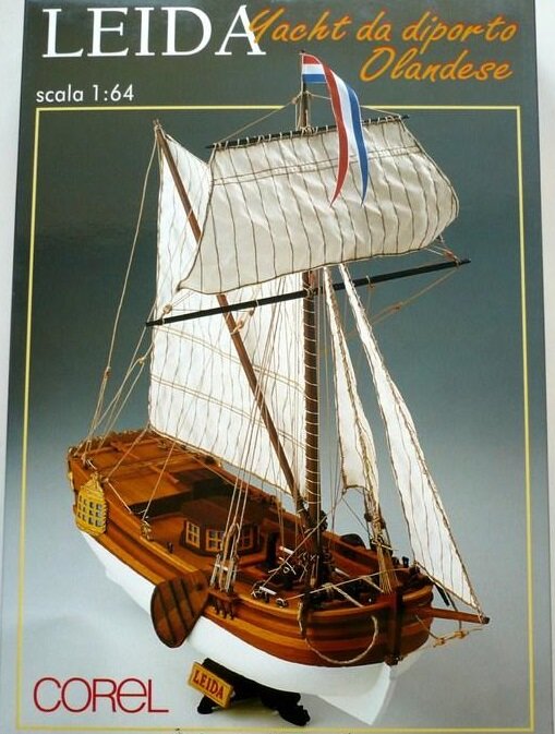 Деревянная модель голландской парусной яхты XVIII века "Leida"
