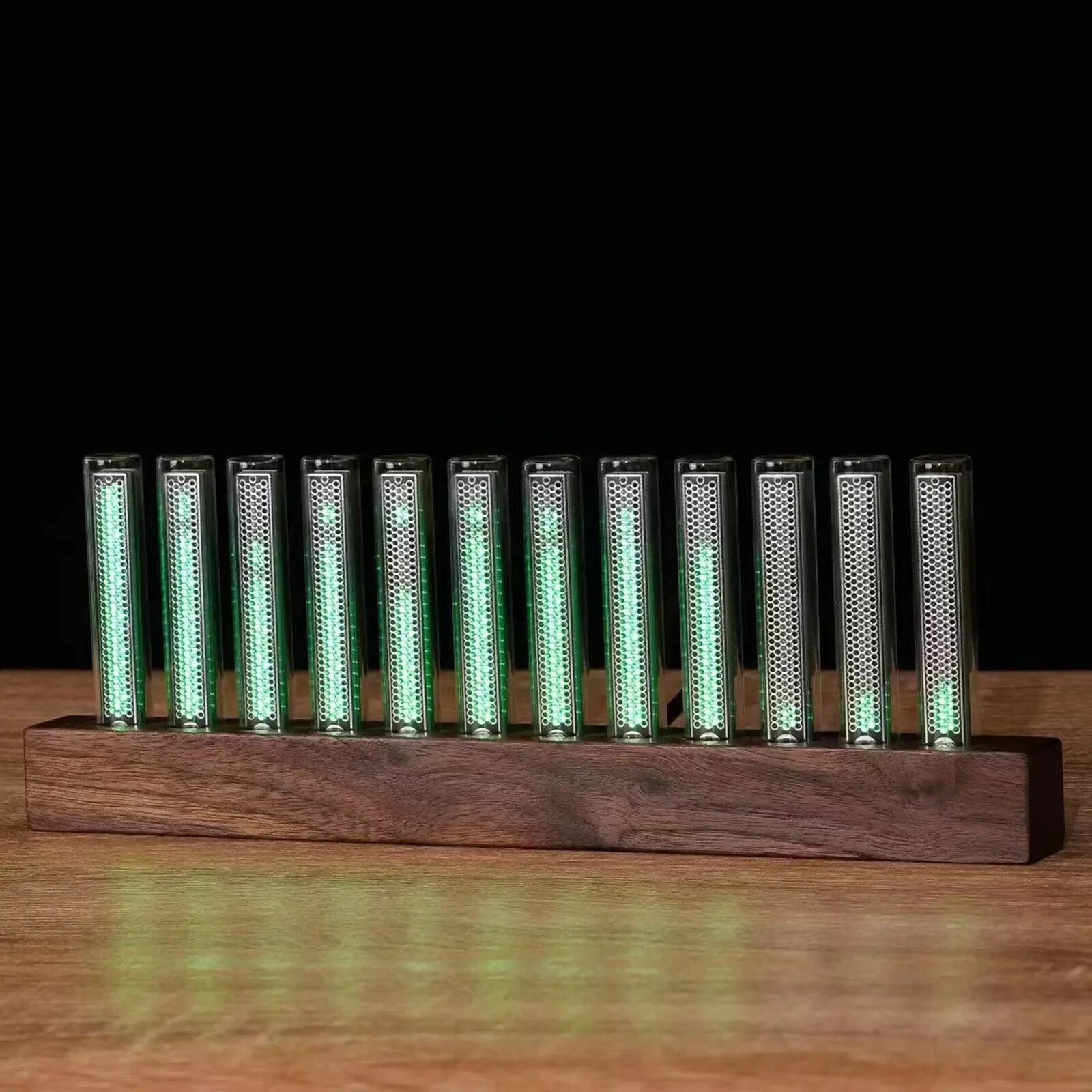 IPS Ретро светящиеся аналоговые часы Nixie Tube RGB LED DIY аналоговые цифровые настольные цифровые часы украшение подарок, Изумрудный