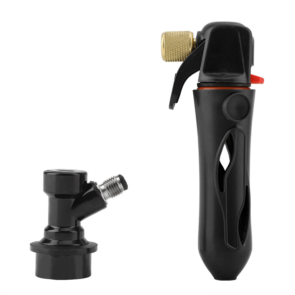 Портативное зарядное устройство для кег домашнего пивоварения, ручной инжектор CO2, диспенсер для разливного пива (черный)