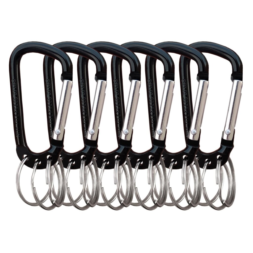 6 штук большого и прочного карабина, маленькие брелки для ключей с карабинами, зажим для эффективного управления снаряжением