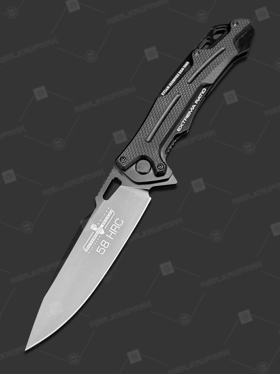 Нож складной Extrema Ratio, туристический, сталь 8Cr13MoV, рукоять стеклотекстолит G-10, черный