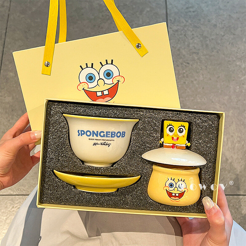 Совместная подарочная коробка для чая SpongeBob SquarePants, новая высококачественная керамическая чашка для чая для дома и офиса, подарок на день рождения
