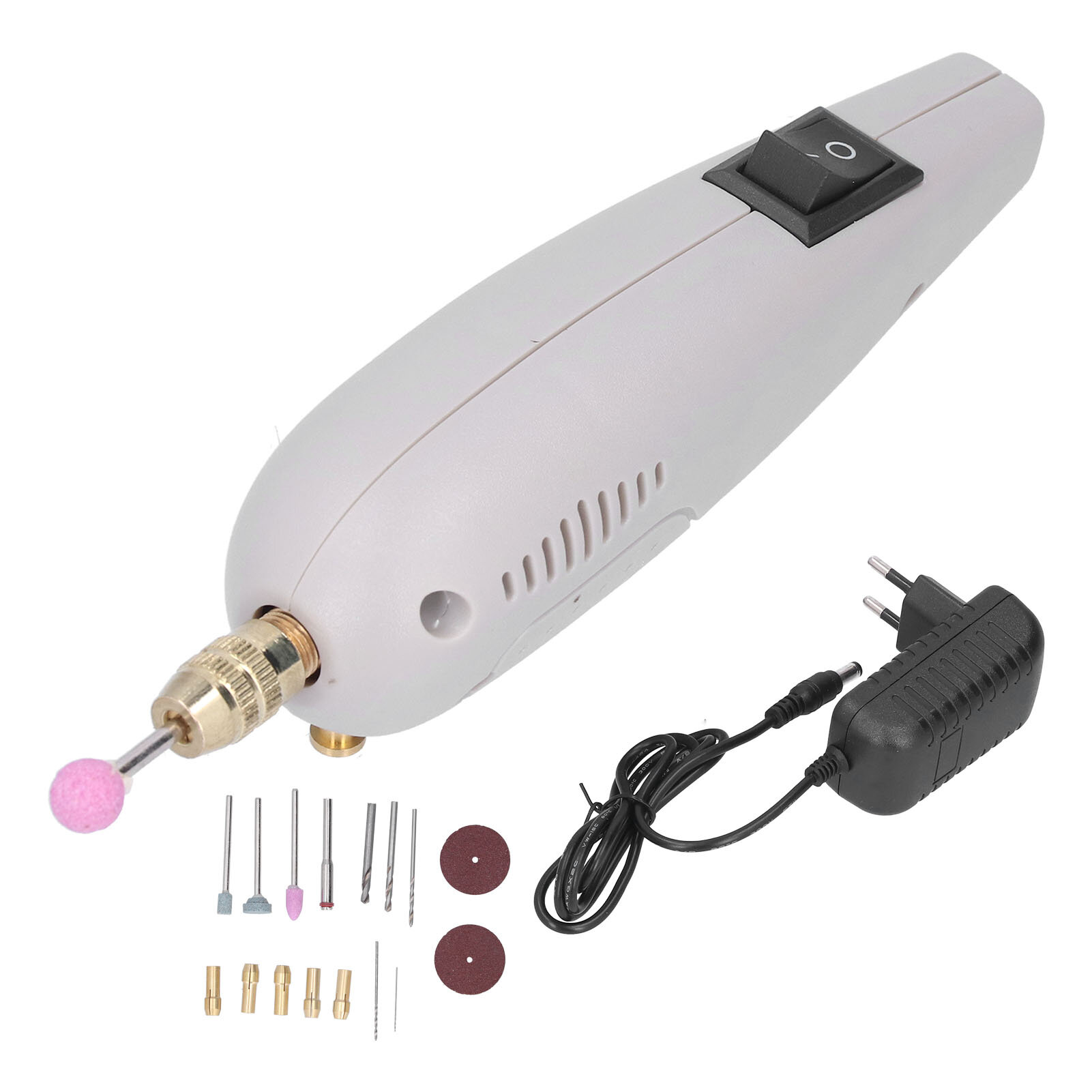 18Pcs Mini Electric Grinder Miniature Drill Engraving Pen Kit for Glass Ceramic P 500 1A