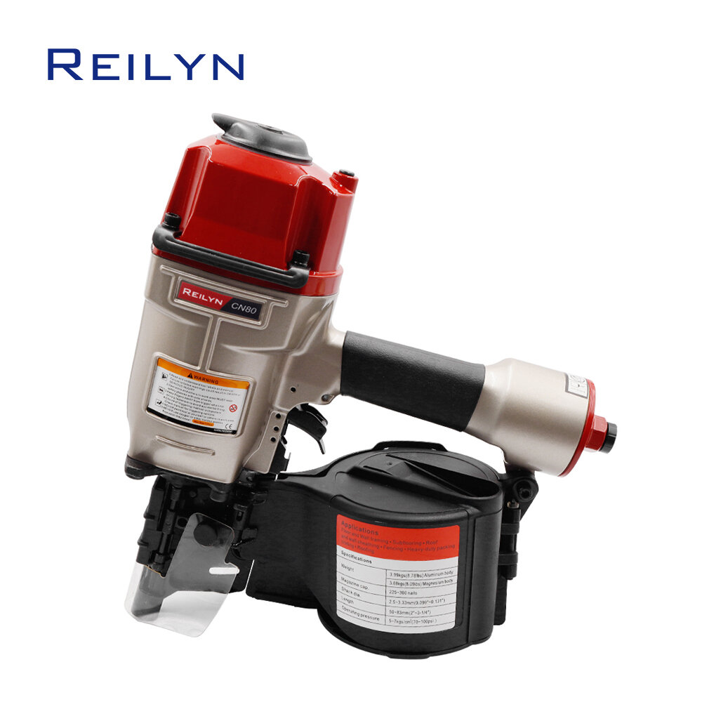 Пневматический гвоздезабивной пистолет CN80 для строительства, плотницких работ, поддонов, напольных покрытий, Reilyn