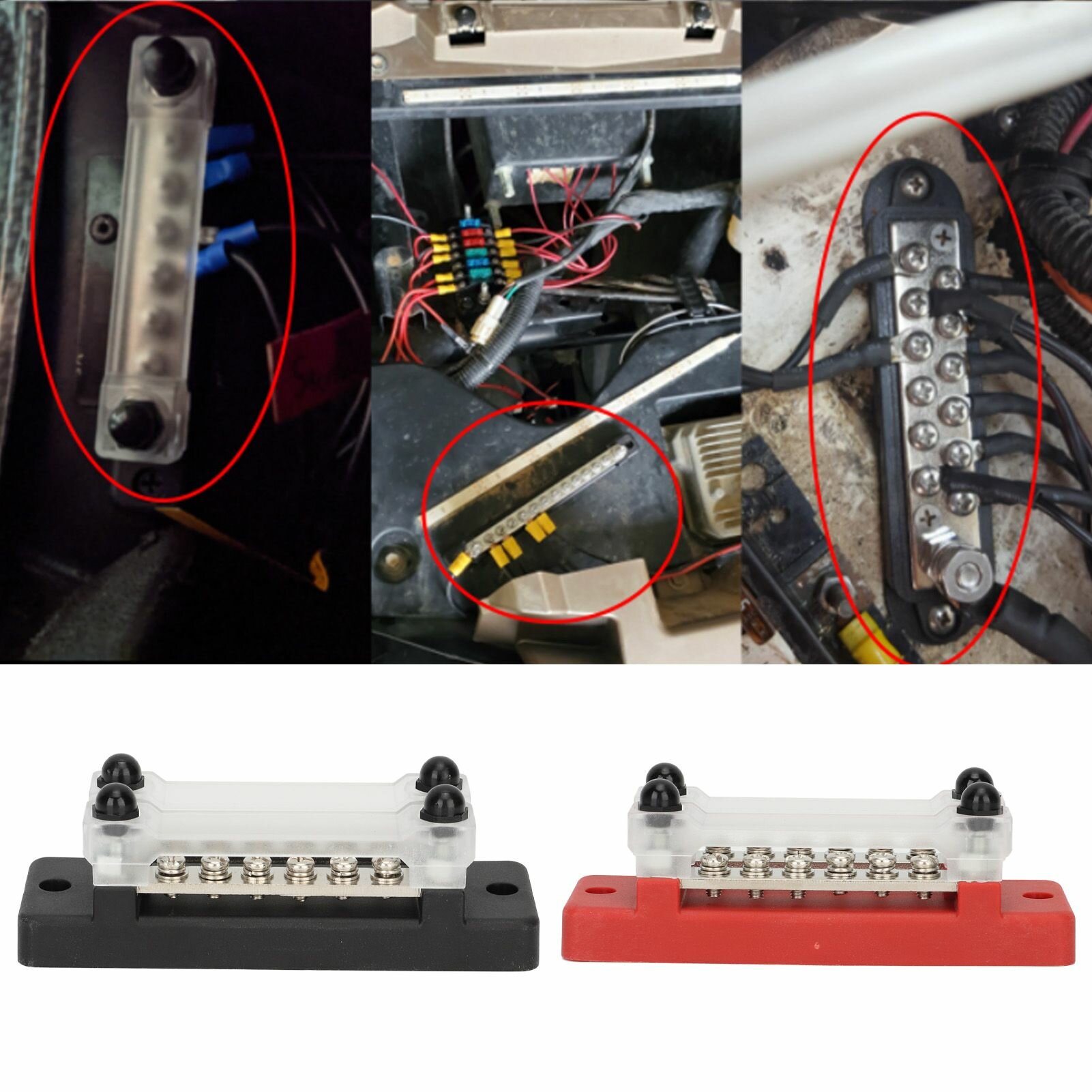 2 шт. блок распределения питания черный красный 12 48 В 150 А двухрядная 6-контактная шина для автомобилей автофургонов лодок яхт грузовиков
