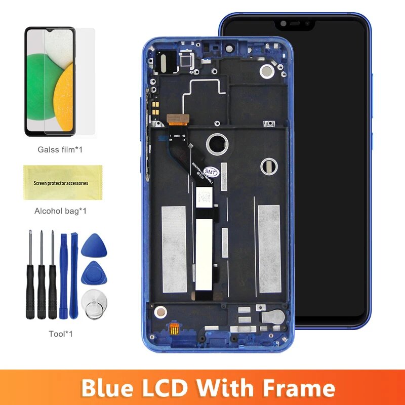 Высококачественный сменный экран Mi 8 Lite, для Xiaomi Mi 8 Youth, ЖК-дисплей Mi 8X M1808D2TG, сенсорный экран в сборе с рамкой Blue With Frame