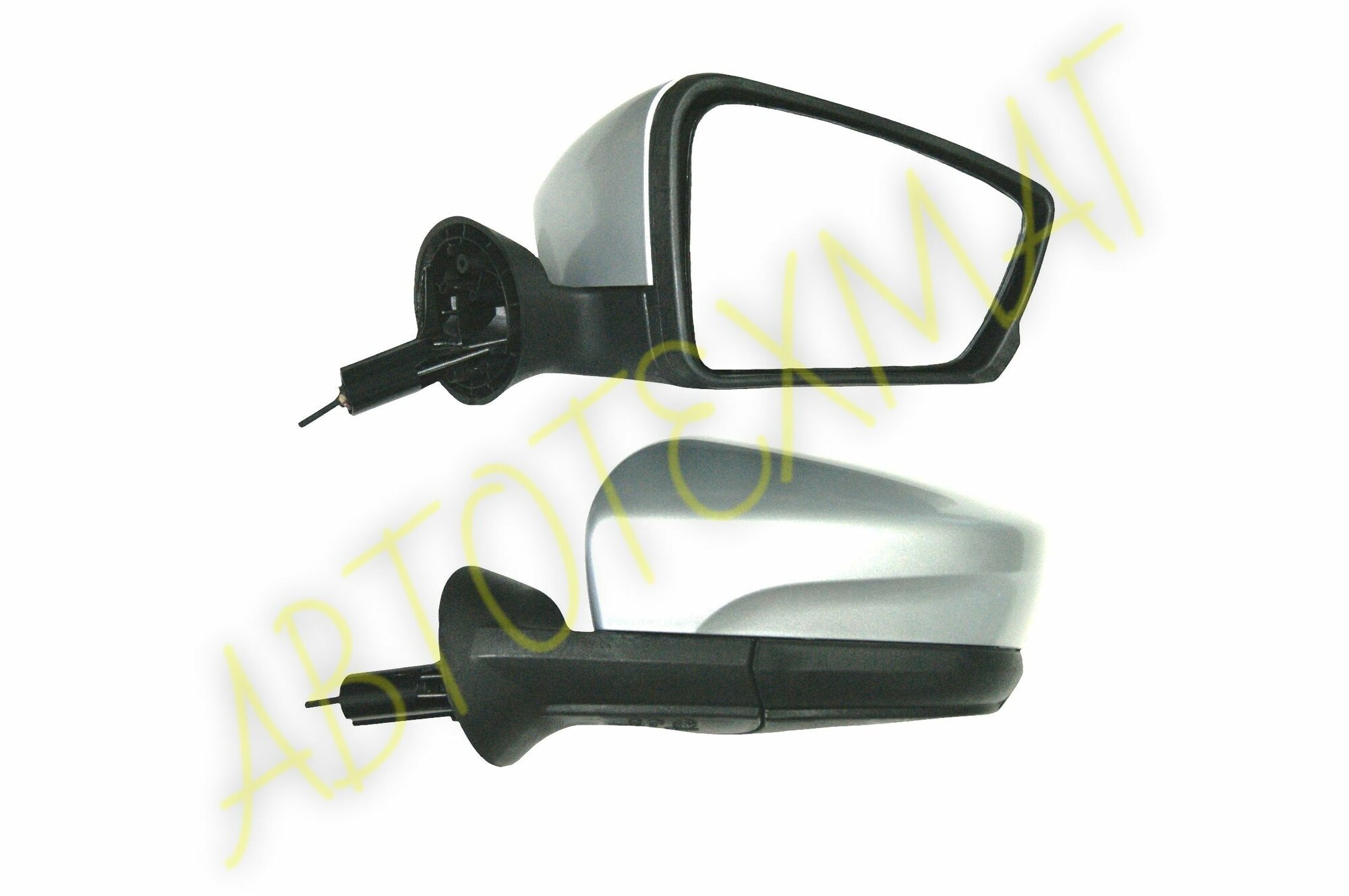 Зеркало боковое Рено Логан, Дастер, Сандеро, Лада Ларгус, комплект в корпусе Гранта ВАЗ 2191 цвет Платина (краска 691).