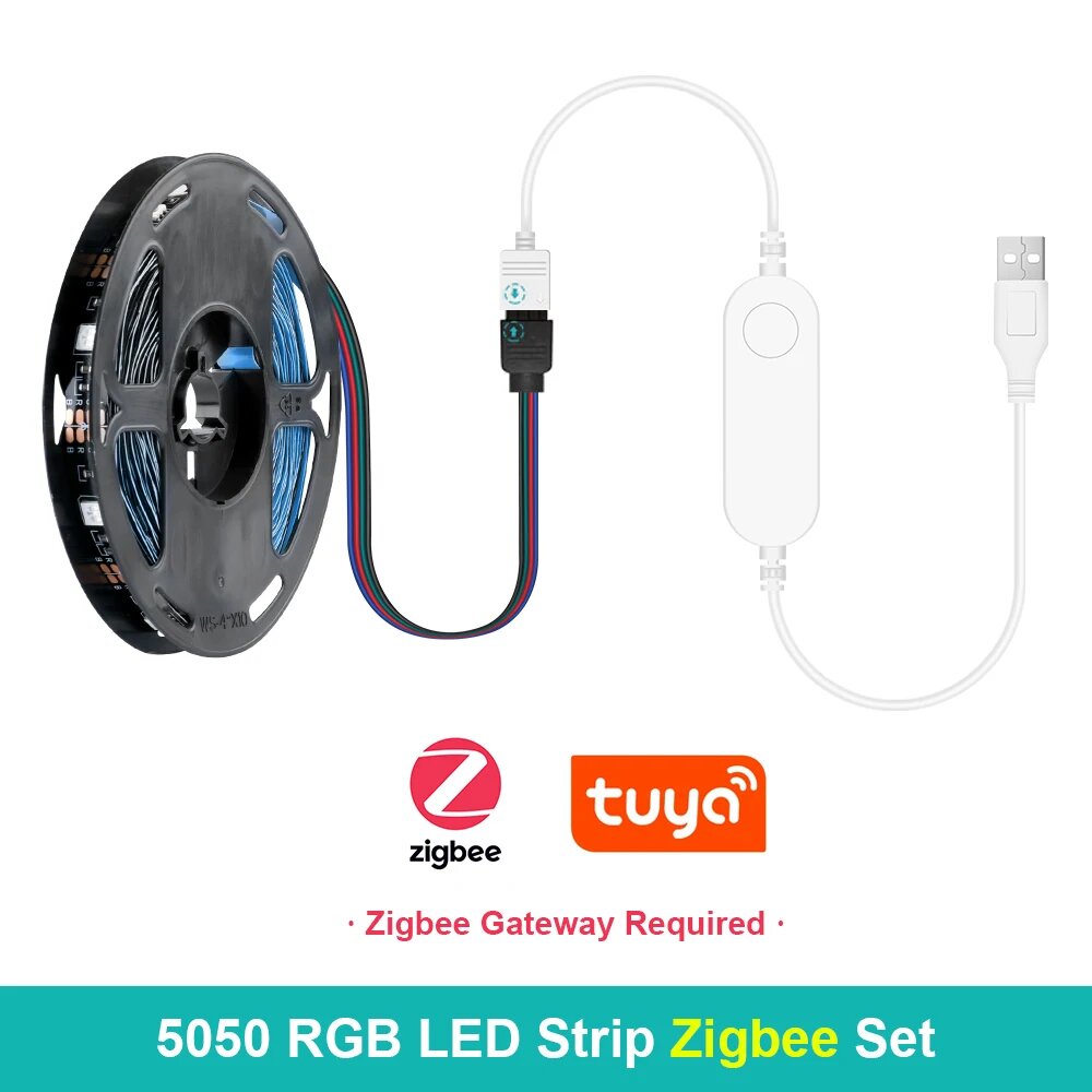 Светодиодная ленсветильник Zigbee с поддержкой Wi-Fi и подсветильник кой, 5 в пост. Тока, 5 meters Set, Zigbee Version
