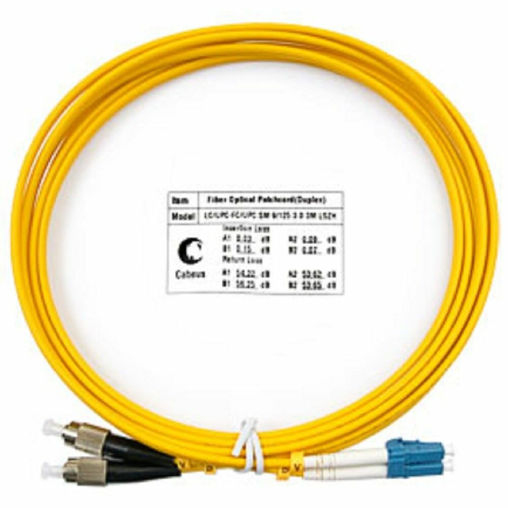 Cabeus Патч - корды волоконно - оптические, пигтейлы FOP d - 9 - LC - FC - 3m Шнур оптический duplex LC - FC 9 125 sm 3м LSZH
