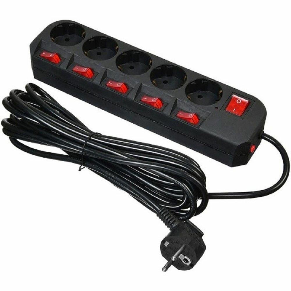 Buro Сетевые фильтры Сетевой фильтр 5 розеток 500SH - 5 - SW - B 5м, черный коробка