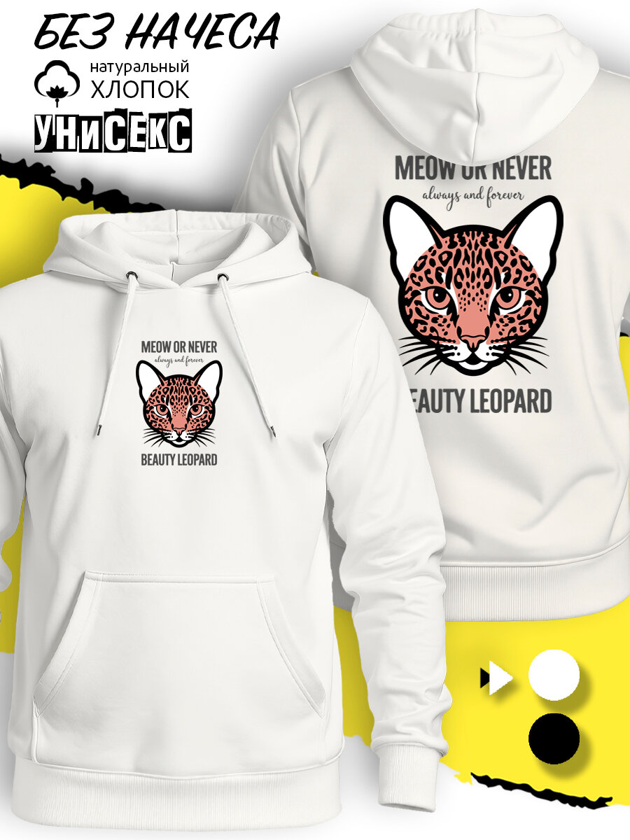 Худи Толстовка свитшот котик meow or never