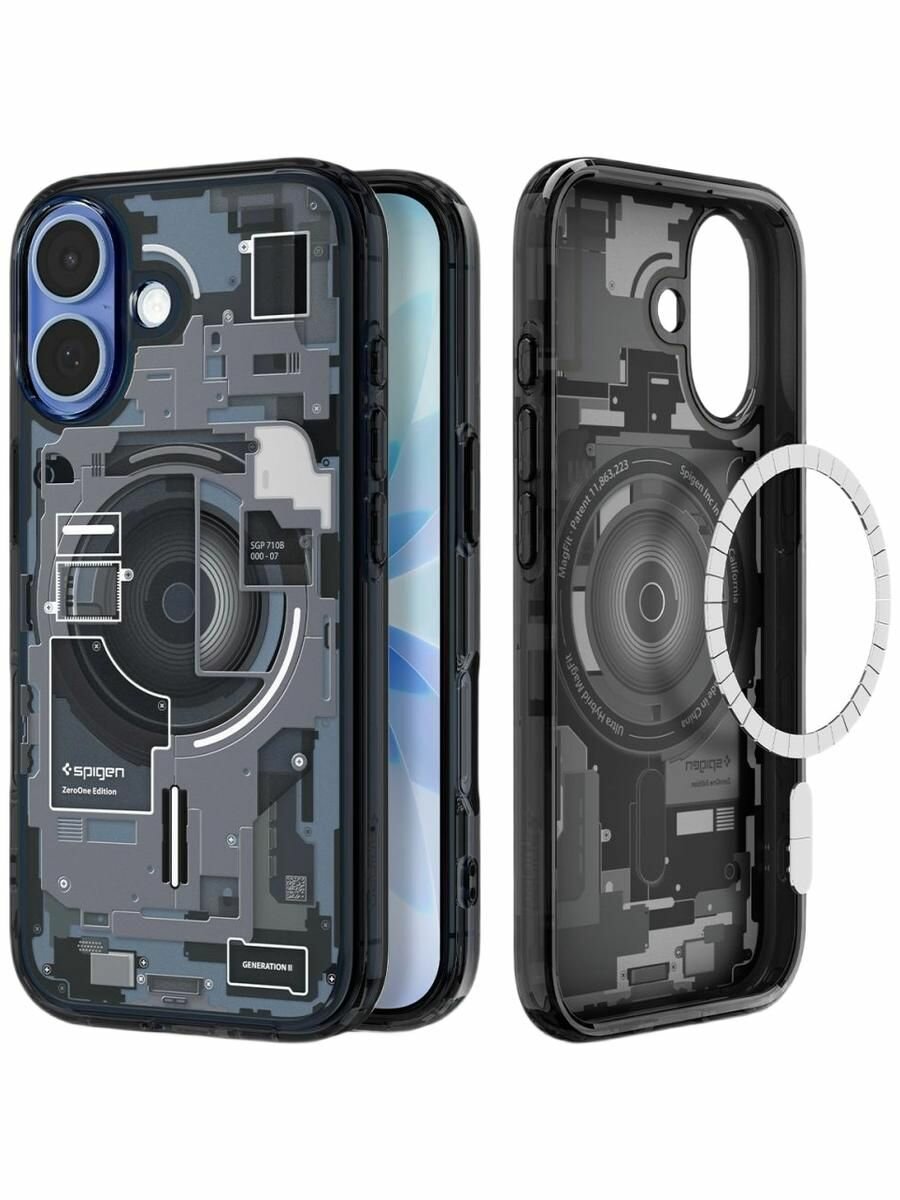 Чехол Spigen на iPhone 17 / Айфон 17 , Ultra Hybrid Magsafe Zero One (ACS10387), магнитный, бортики для защиты камеры и дисплея