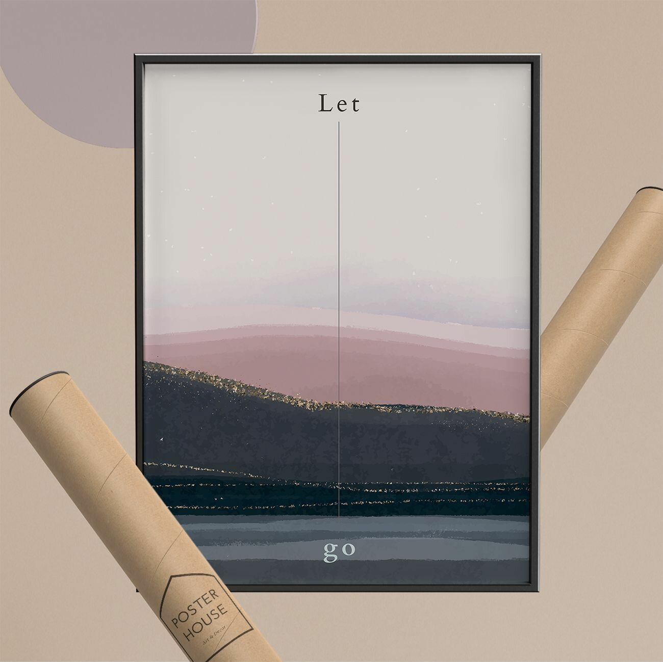 Постер Надпись Let go 30х40 см без рамы/ Цитата/ Минималистичный эстетичный плакат для интерьера