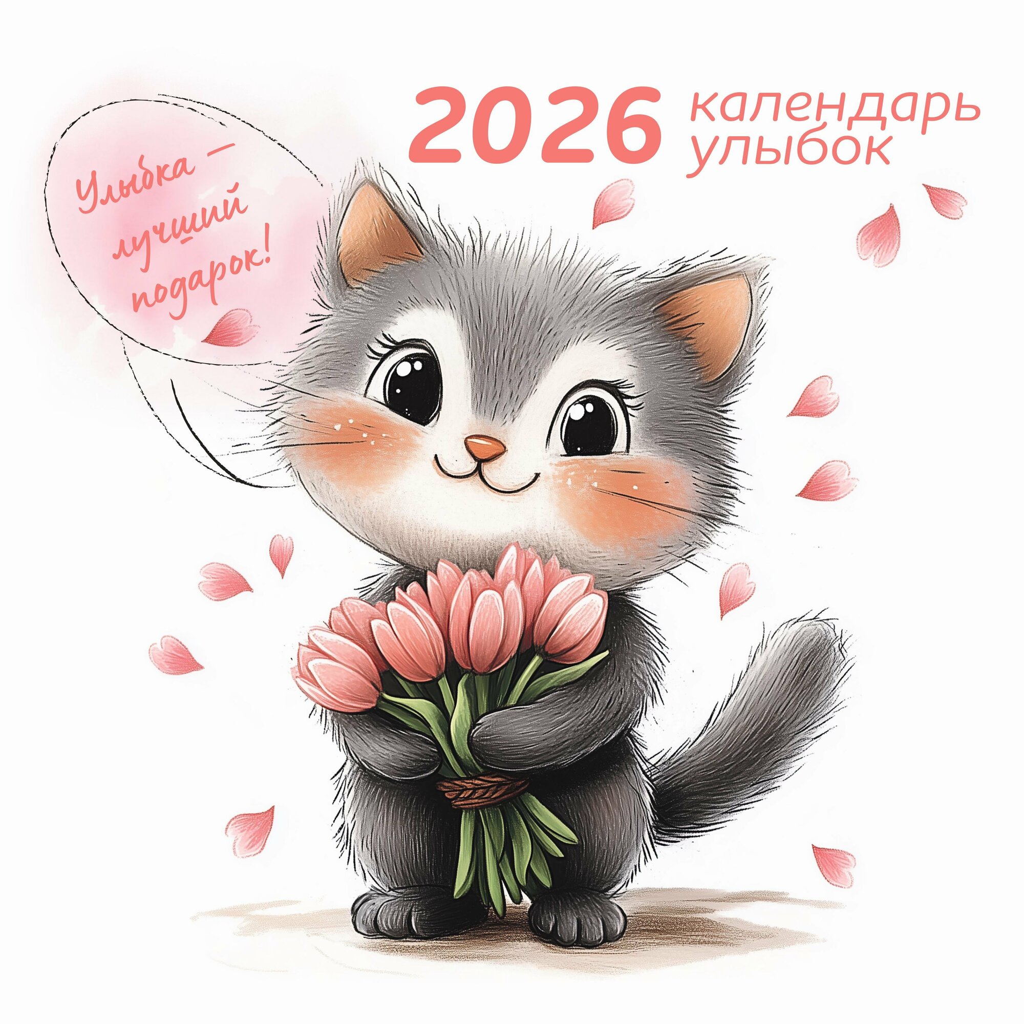 Календарь 2026г 290*290 "Календарь улыбок" настенный, на скрепке