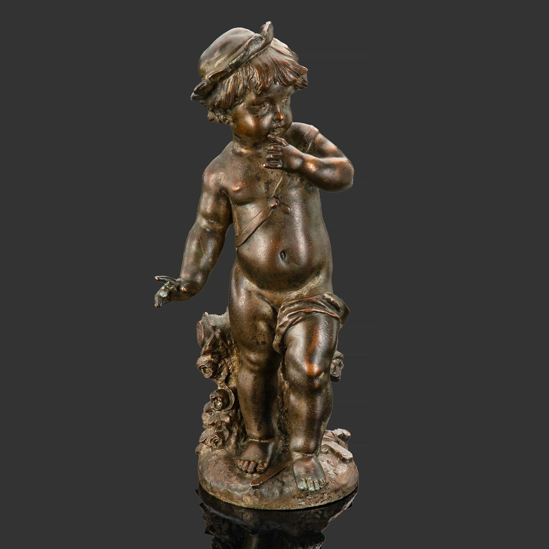 Скульптура "Путти" по модели скульптора Auguste Moreau, металл, бронзирование