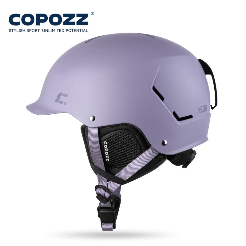 COPOZZ Цельнолитой лыжный шлем с магнитной застежкой M(55-58cm), Storm purple