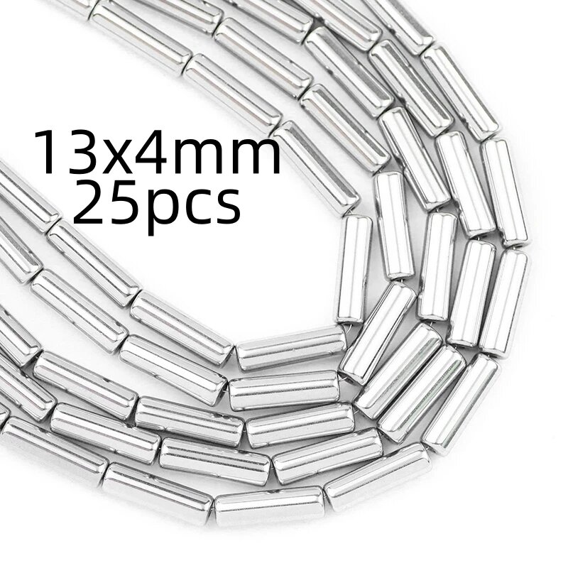 Бусины из гематита, цилиндр 13x4 мм, 25 шт