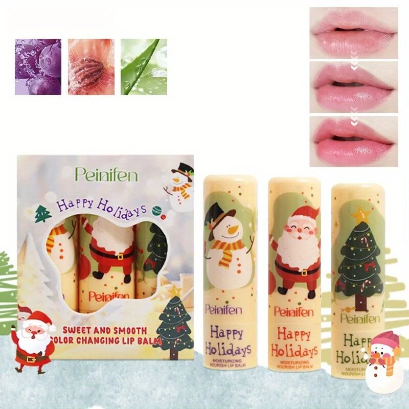 Набор бальзамов для губ фруктового цвета, 3 шт, помада, бесцветная основа, увлажняющая и увлажняющая