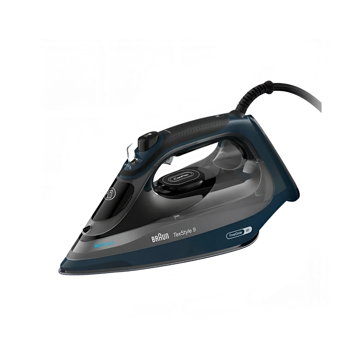 Утюг BRAUN SI9682DB черный/синий, мощность 3200Вт, подошва алюминий, резервуар 320мл, защита от накипи