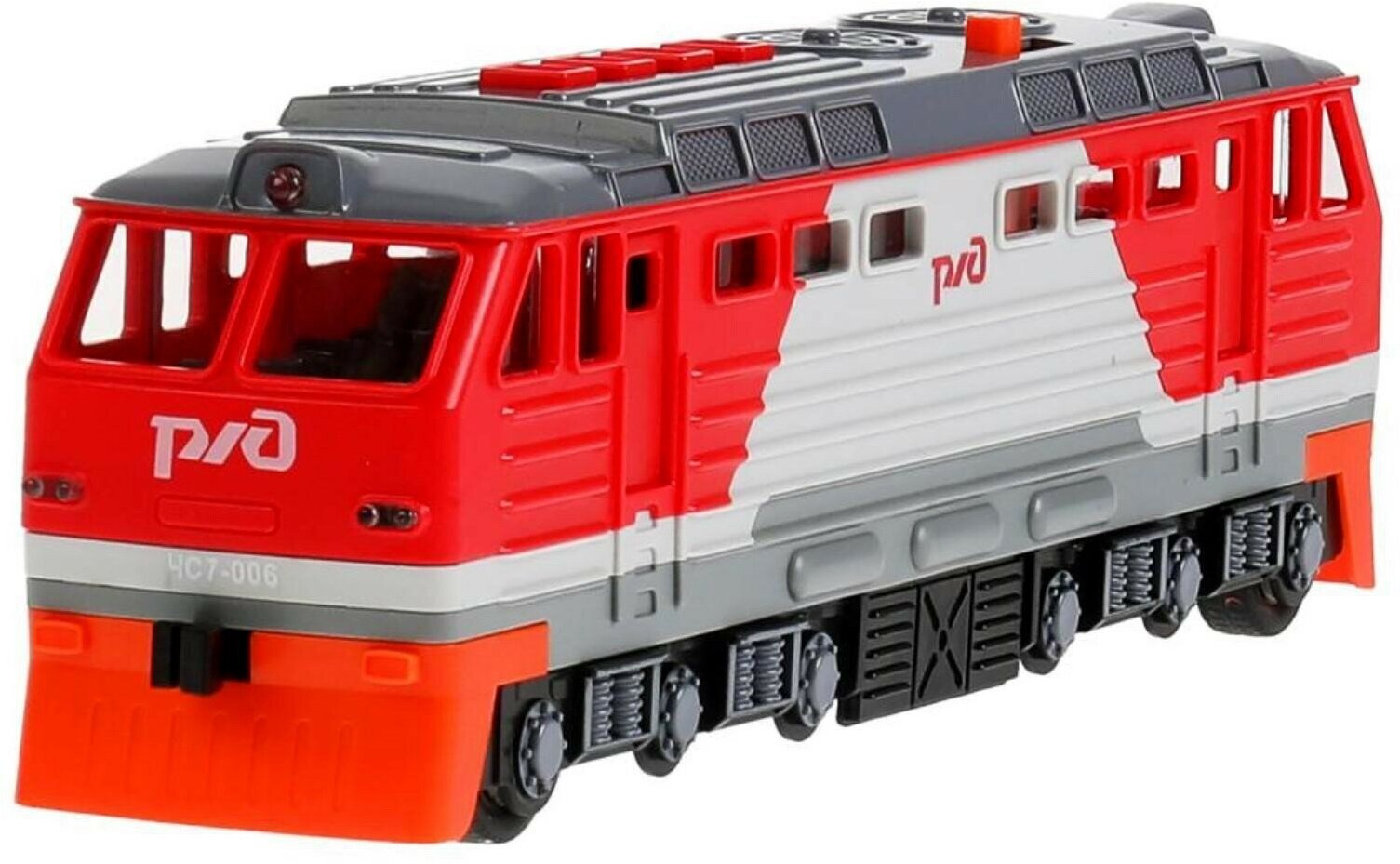 Модель «Тепловоз РЖД», 30 см, световые и звуковые эффекты, двери, 4 кнопки, инерция