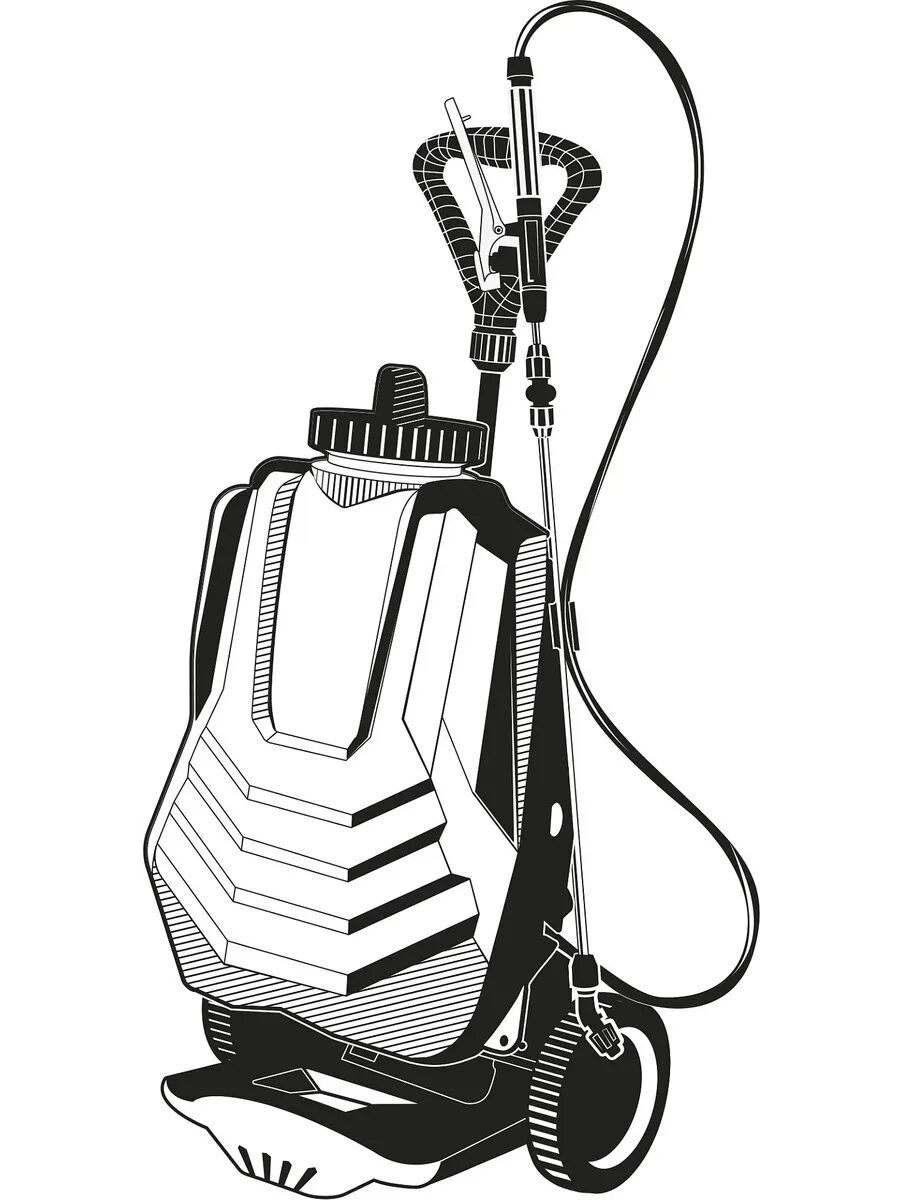 16 л, колеса, аккумуляторный опрыскиватель