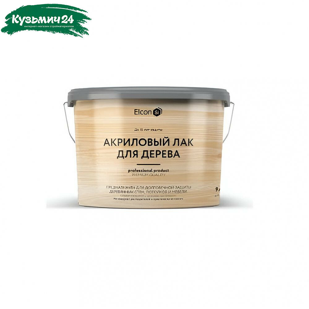 Лак Elcon акриловый для дерева, полуматовый, бесцветный, 9 л