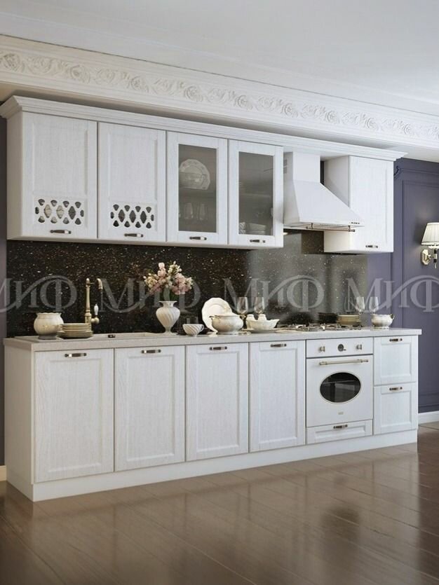 Кухонный гарнитур Милано МДФ 2м белый текстурный/белый со столешницей компоновка №1 МИФ