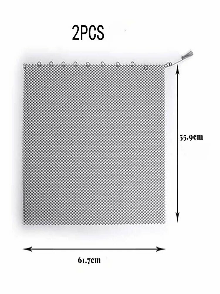 Экран каминный/Сетчатый занавес для камина,61x55.9CM,2 шт.