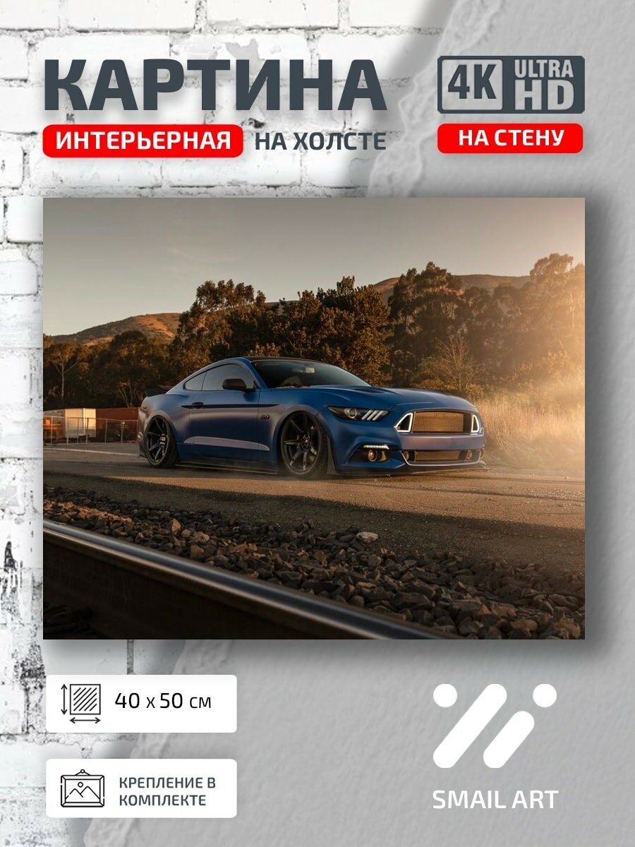 Картина на холсте интерьерная 40 на 50 на стену Muscle Car для спальни атмосфера