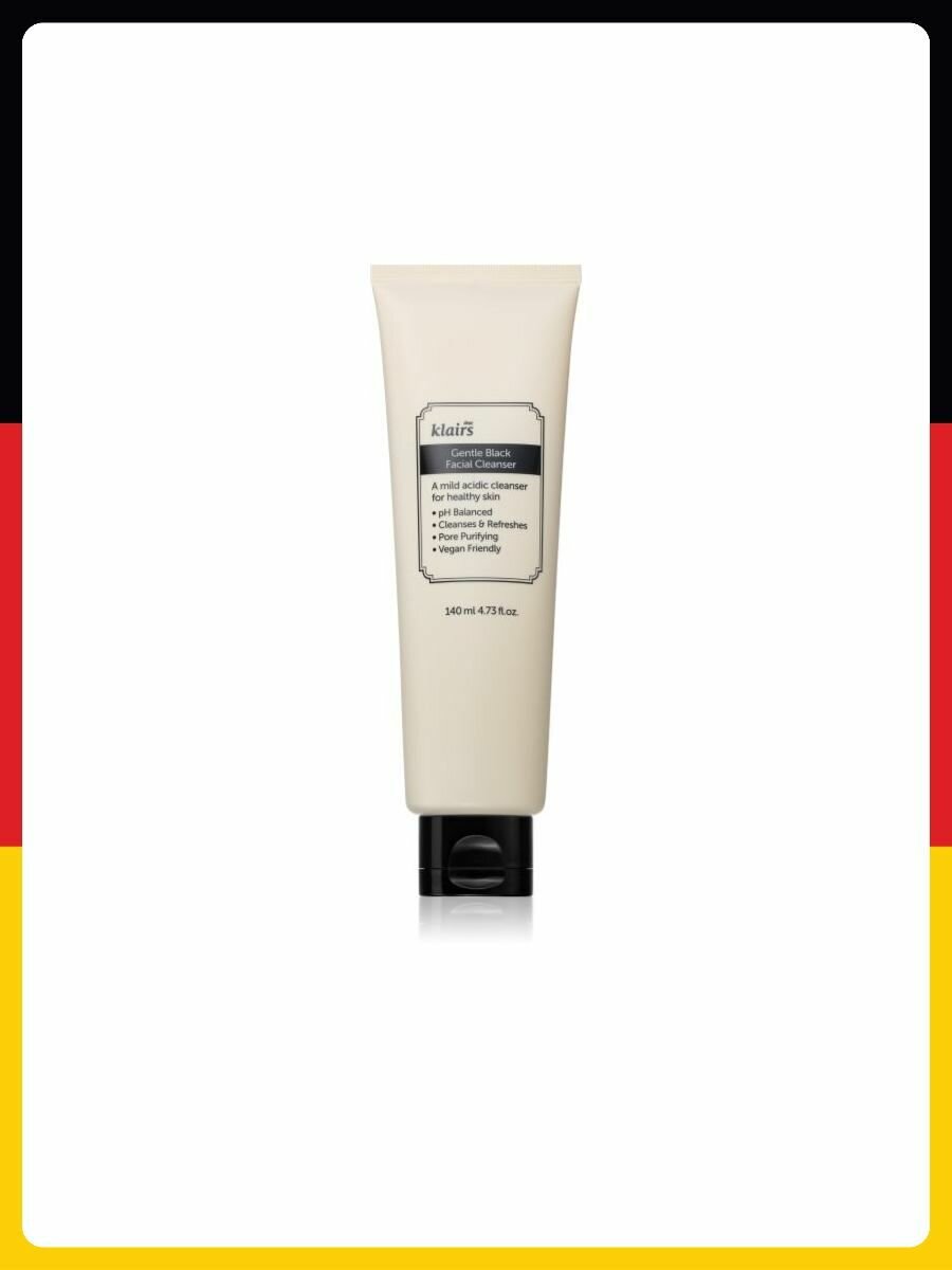 Средство для умывания dear, Klairs Gentle Black Facial Cleanser gentle cleansing gel for sensitive skin, 140 мл