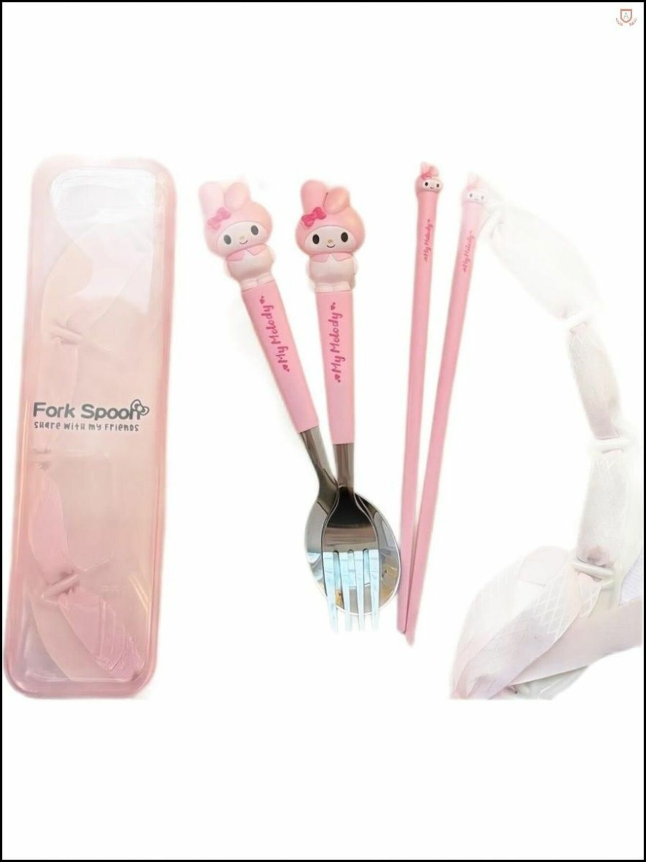 Эксклюзивный набор детской посуды Sanrio с силиконовыми ручками, герои Hello Kitty Melody Kuromi