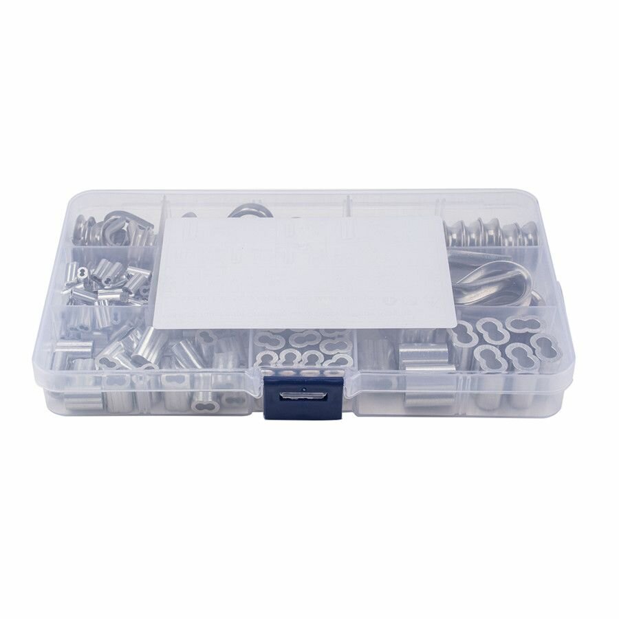 195ШТ Корпус Из Нержавеющей Стали и Набор Для Сортировки Алюминиевых Обжимных Колец 6 Размеров