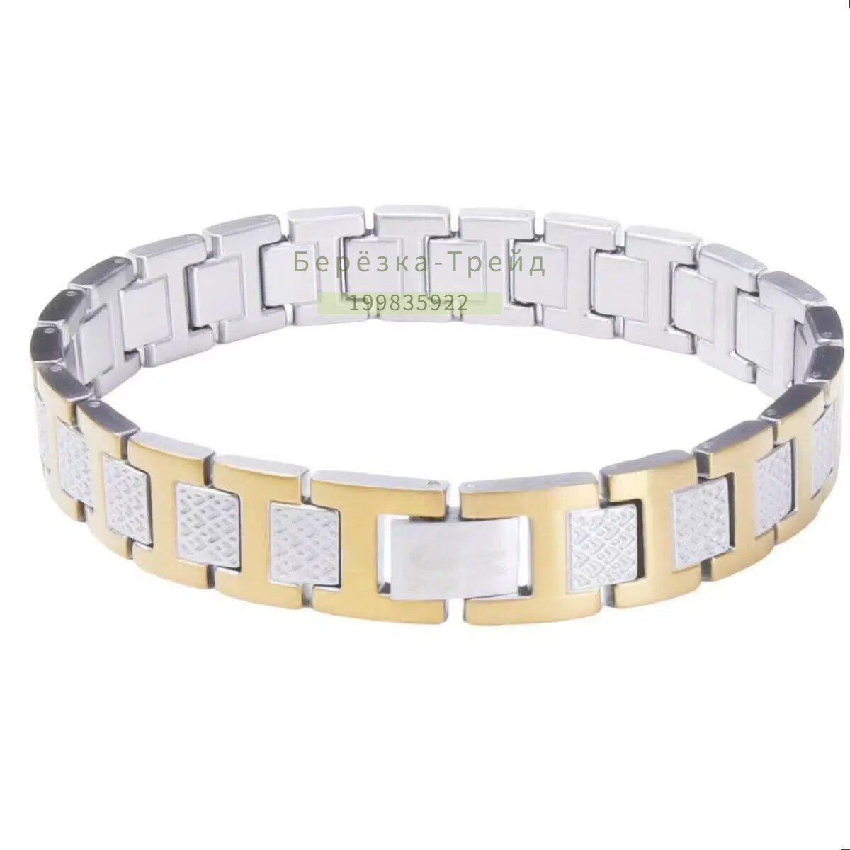 Браслет-цепочка 21cm Серебряно-золотой браслет с чередованием Титановый сплав