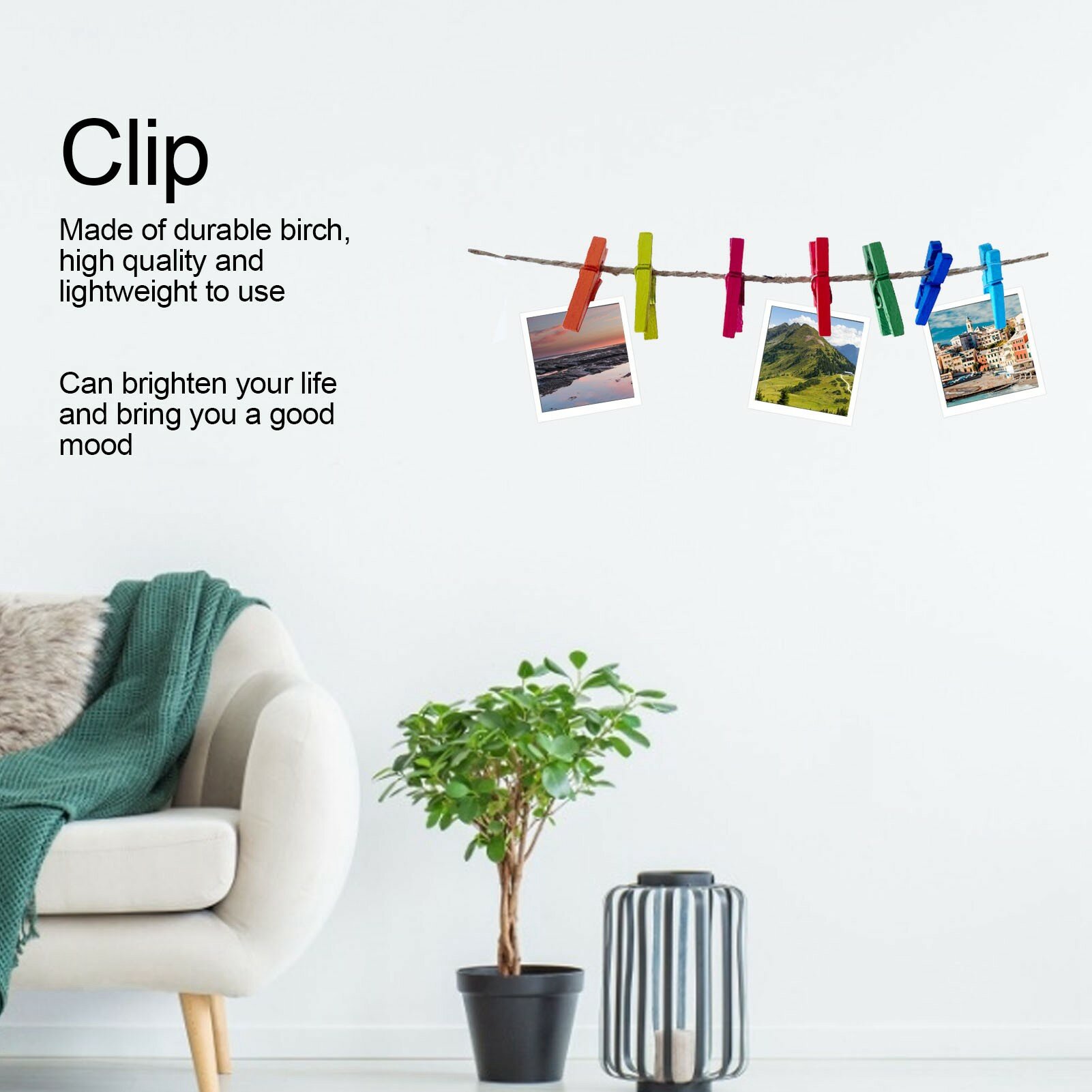 100 шт. деревянный зажим мини цветной деревянный зажим березовая открытка фото зажим с веревкой 10 м для домашнего украшения фестиваля