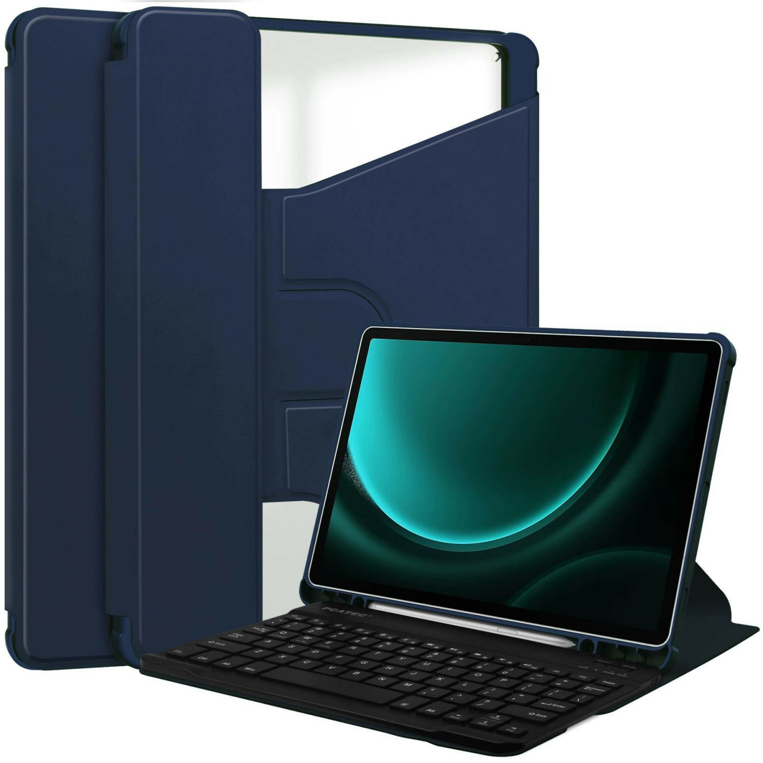 Чехол-клавиатура Bluetooth для Tab A9 PLUS 360° поворотный кожаный чехол X210/216/218 11 дюймов синий с автоматическим пробуждением размер 260x190x14 мм вес 350 грамм в комплект входят 1 чехол-клавиатура 1 инструкция