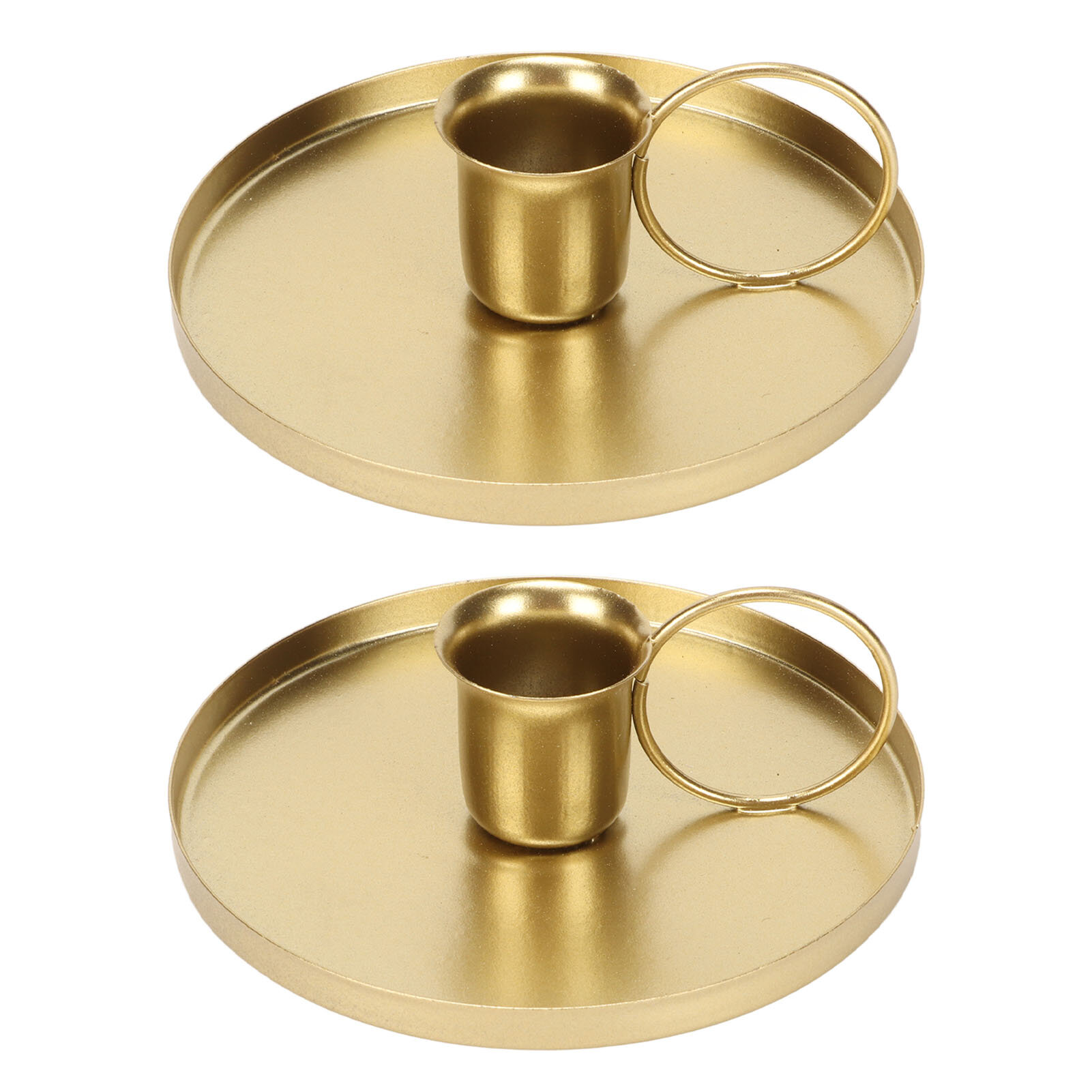 2pcs Iron Candle Holder Metal Home Golden Simple Retro Elegant Desktop Aromatherapy Stand