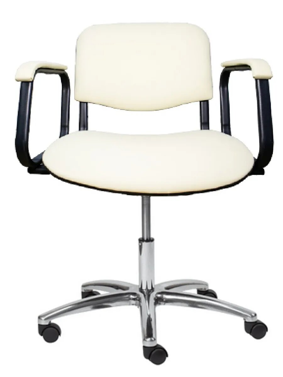 Кресло Kontakt пневмат. пятилучие на колёсах слоновая кость