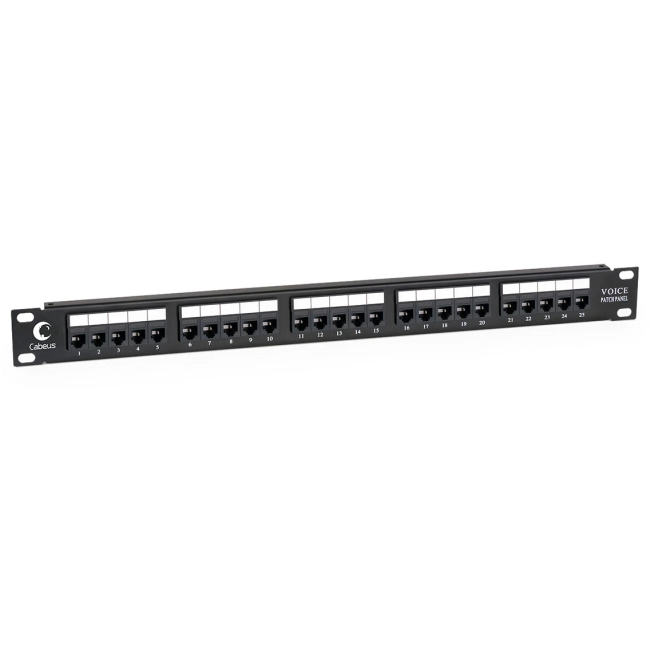 PL-25-TEL-Toolless Патч-панель Cabeus 19" (1U), 25 портов, RJ-11 (6P4C)