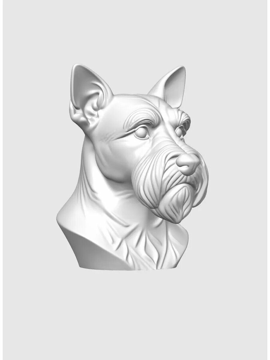 Ростовая статуэтка собаки-Миниатюрный шнауцер (10см, белый)