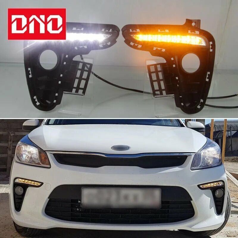 DNO Фары автомобильные, Огни дневные ходовые, арт. DL-KIA-K2-17-18-1
