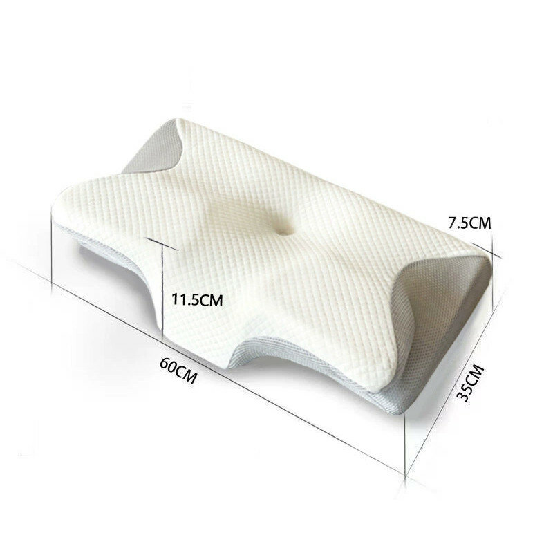 Memory foam butterfly shaped cervical pillow for neck pain relief gray
