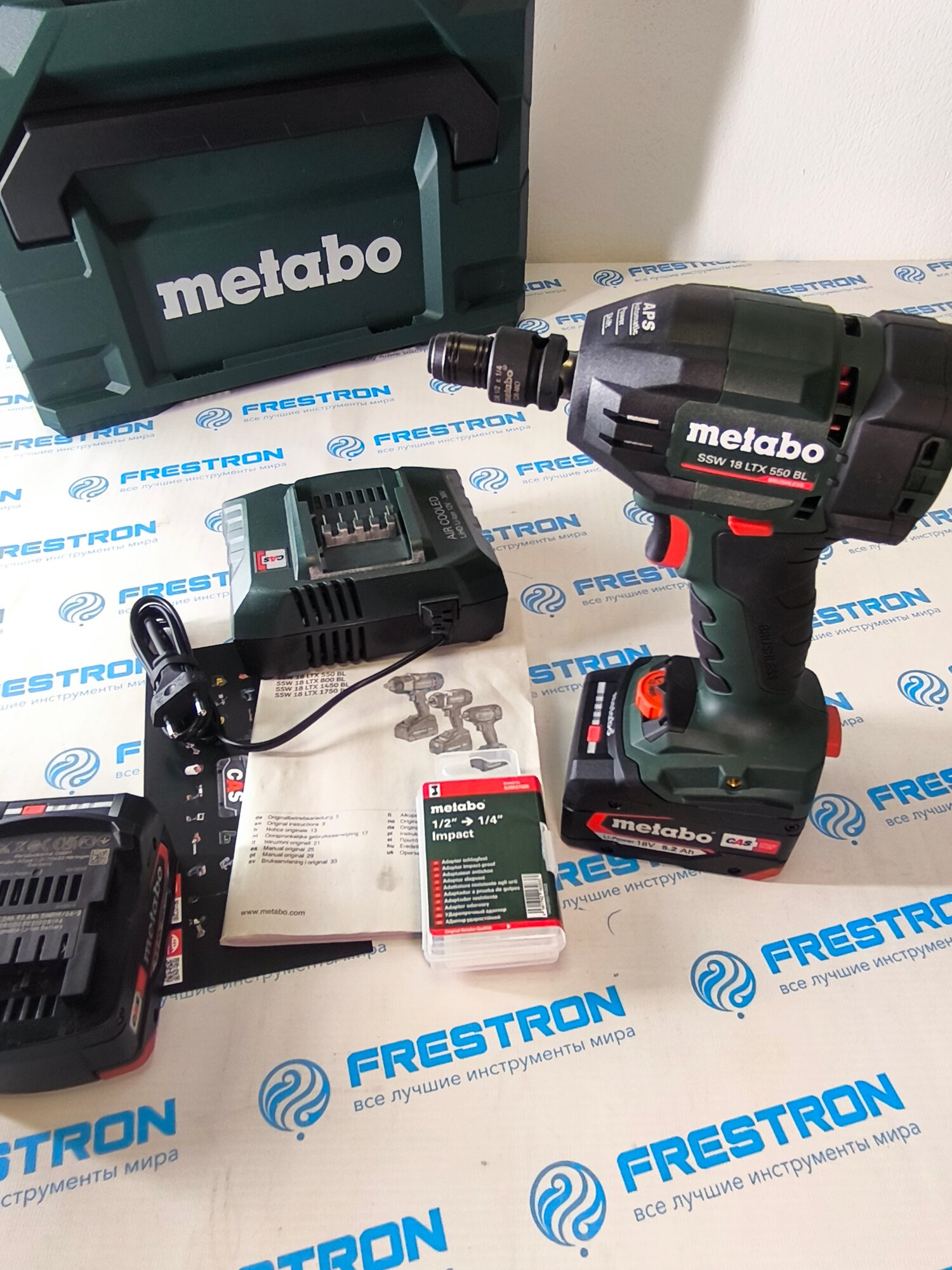 Гайковерт Metabo SSW 18 LTX 550 BL,550 Н/м, квадрат1/2 дюйма,2-акб, З/у, кейс+адаптер