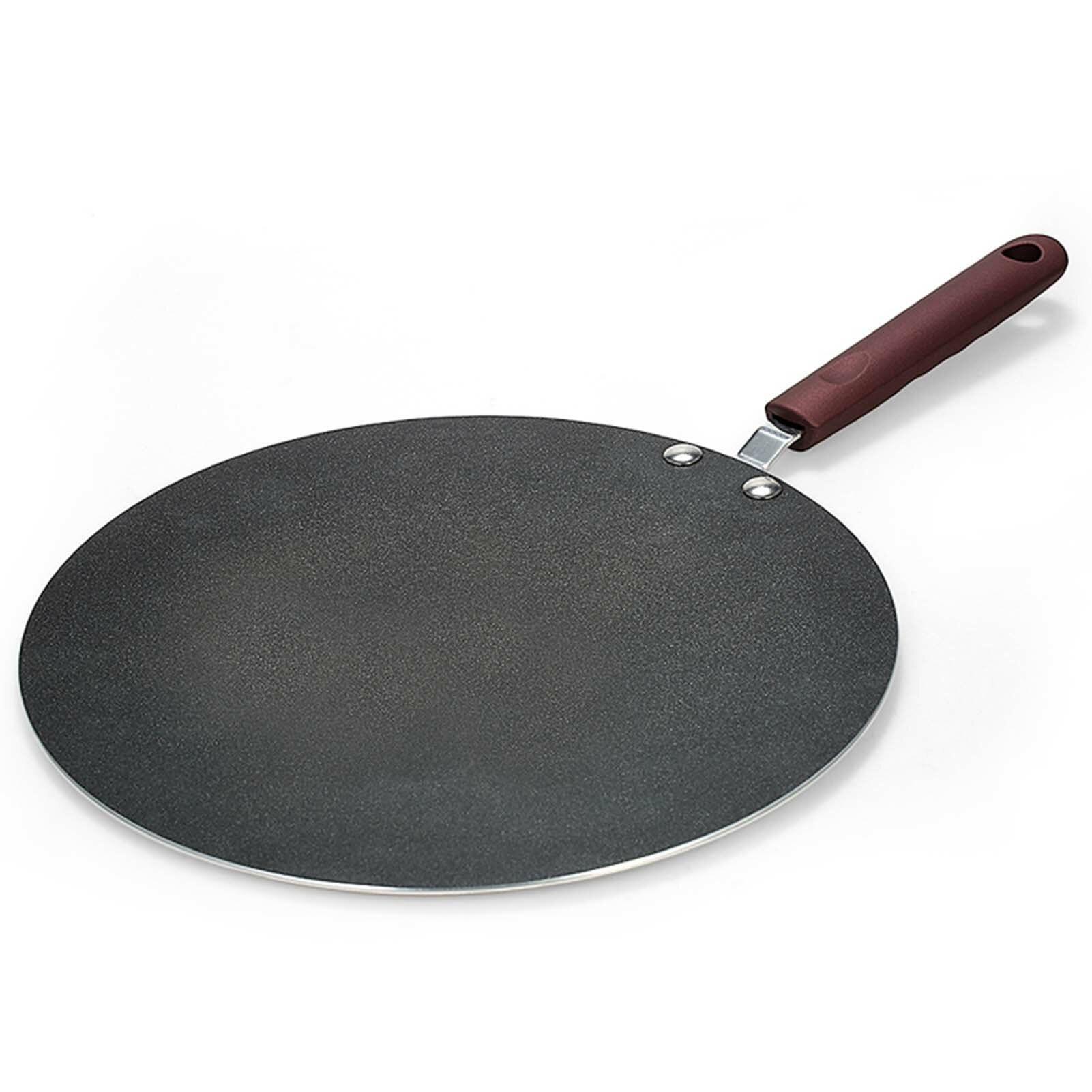 Панель для пекания блинов Crepe Maker с раздавливателем и лопаткой, материал алюминиевый сплав, размер раздавливателя 24*13*3.4см, лопатки 30*4см, кисти 16.9*3.2*1.1см, ручки 15.8*2.8*2.2см, пани 48*29*0.2см, вес товара 719г, вес упаковки 924г, размер