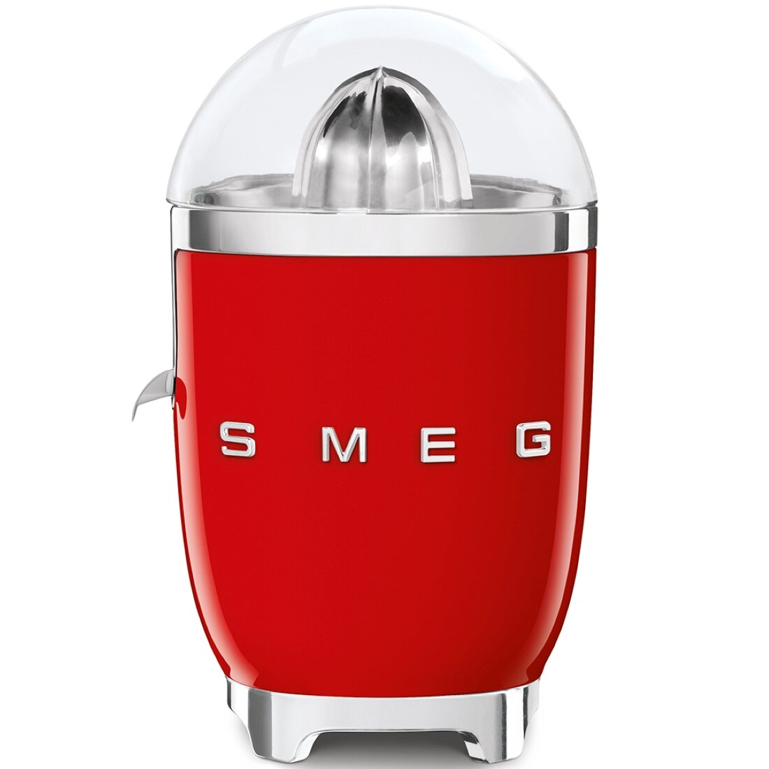 Соковыжималка Smeg CJF11RDEU, мощность 70 Ватт, защита от перегрузки, прорезиненные ручки, вес 2.5 кг
