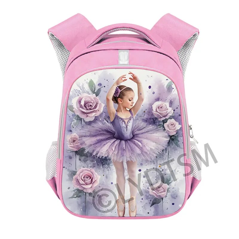 Розовый рюкзак с принтом для балета и танцев для девочек, школьные сумки 14 дюймов, faidancegirl04g