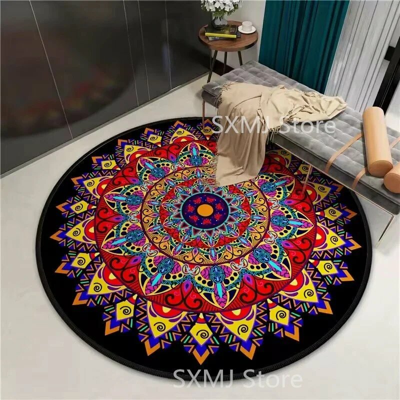 Ковры мандала круглые из полиэстера Diameter 60cm, 19