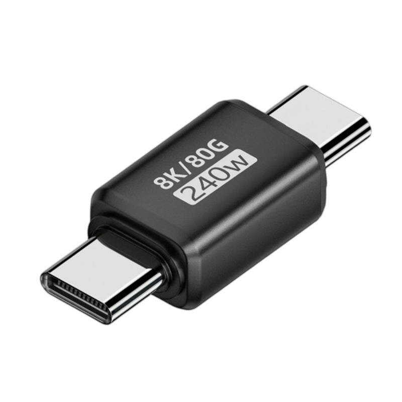 Адаптер USB4 80 Гбит/с 240 Вт для быстрой зарядки и 8K60 Гц, Прямой черный